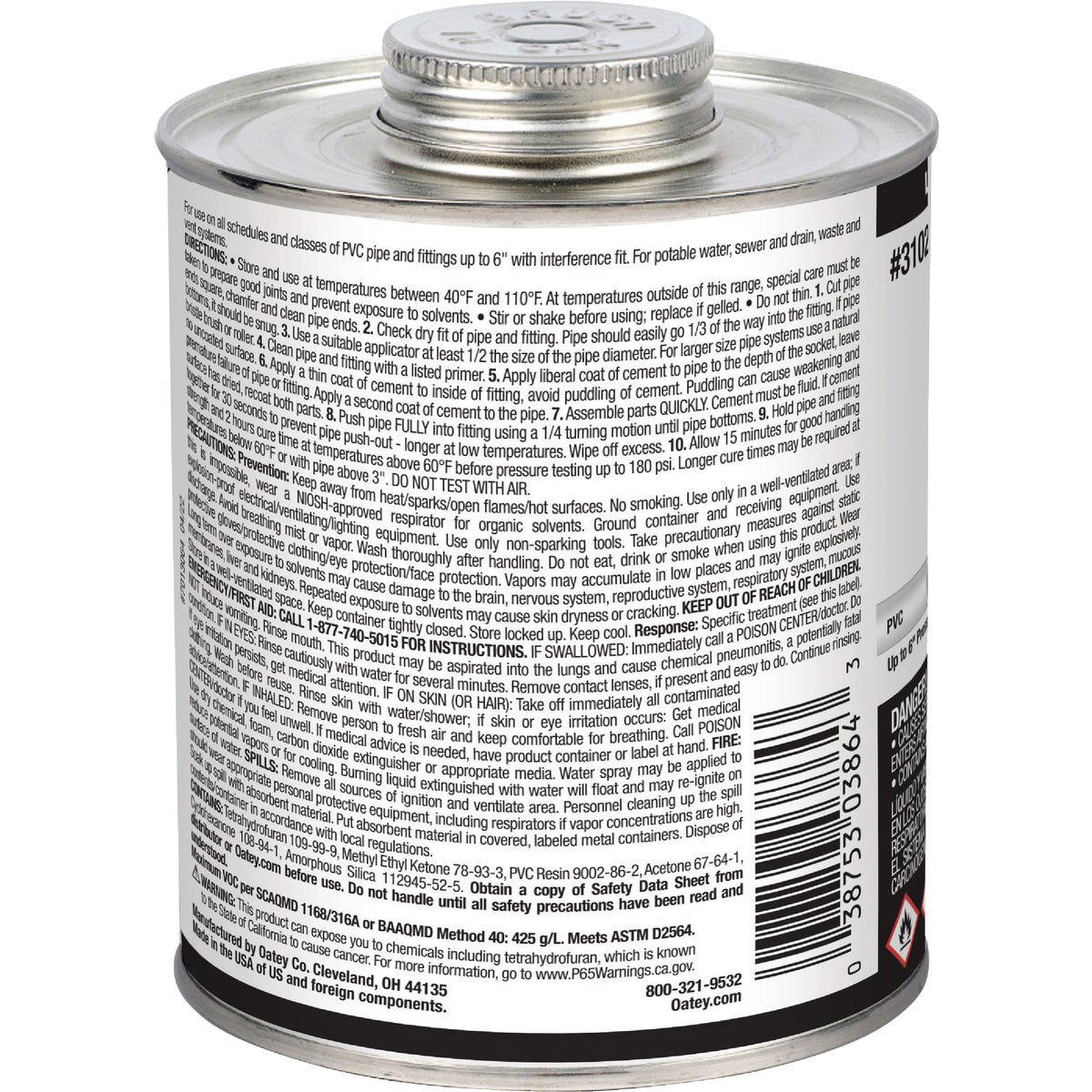 Oatey 32 Oz. Low Voc Medium Bodied Clear PVC Cement | Do it Best