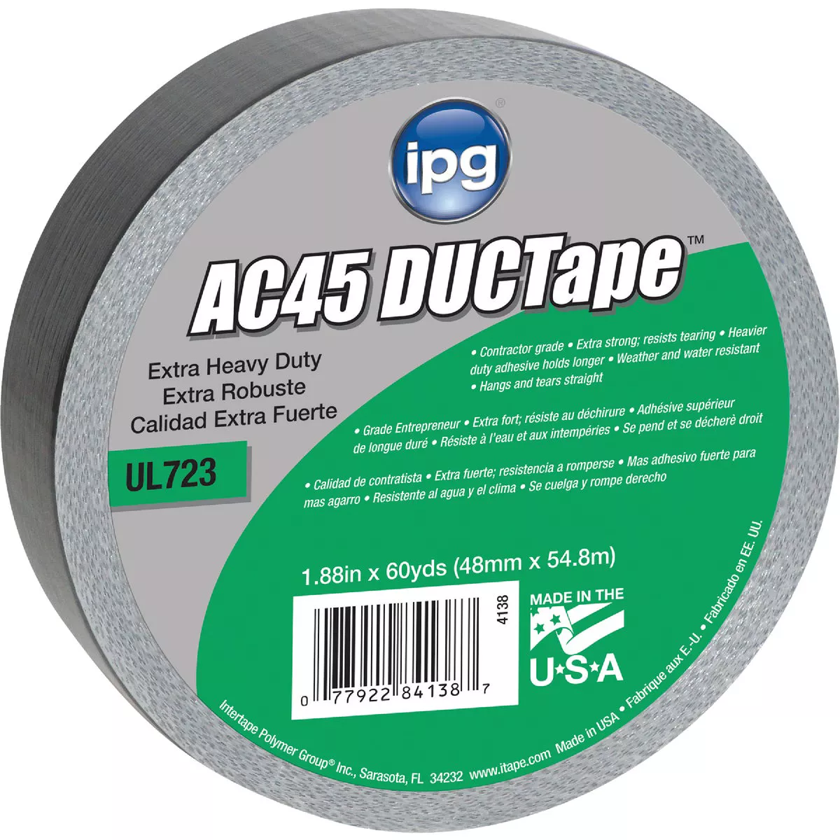 Intertape AC45 DUCTape 1.88 In. x 60 Yd. XHD Contractor Grade Duct Tape ...