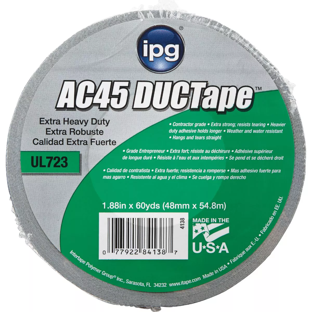 Intertape AC45 DUCTape 1.88 In. x 60 Yd. XHD Contractor Grade Duct Tape ...