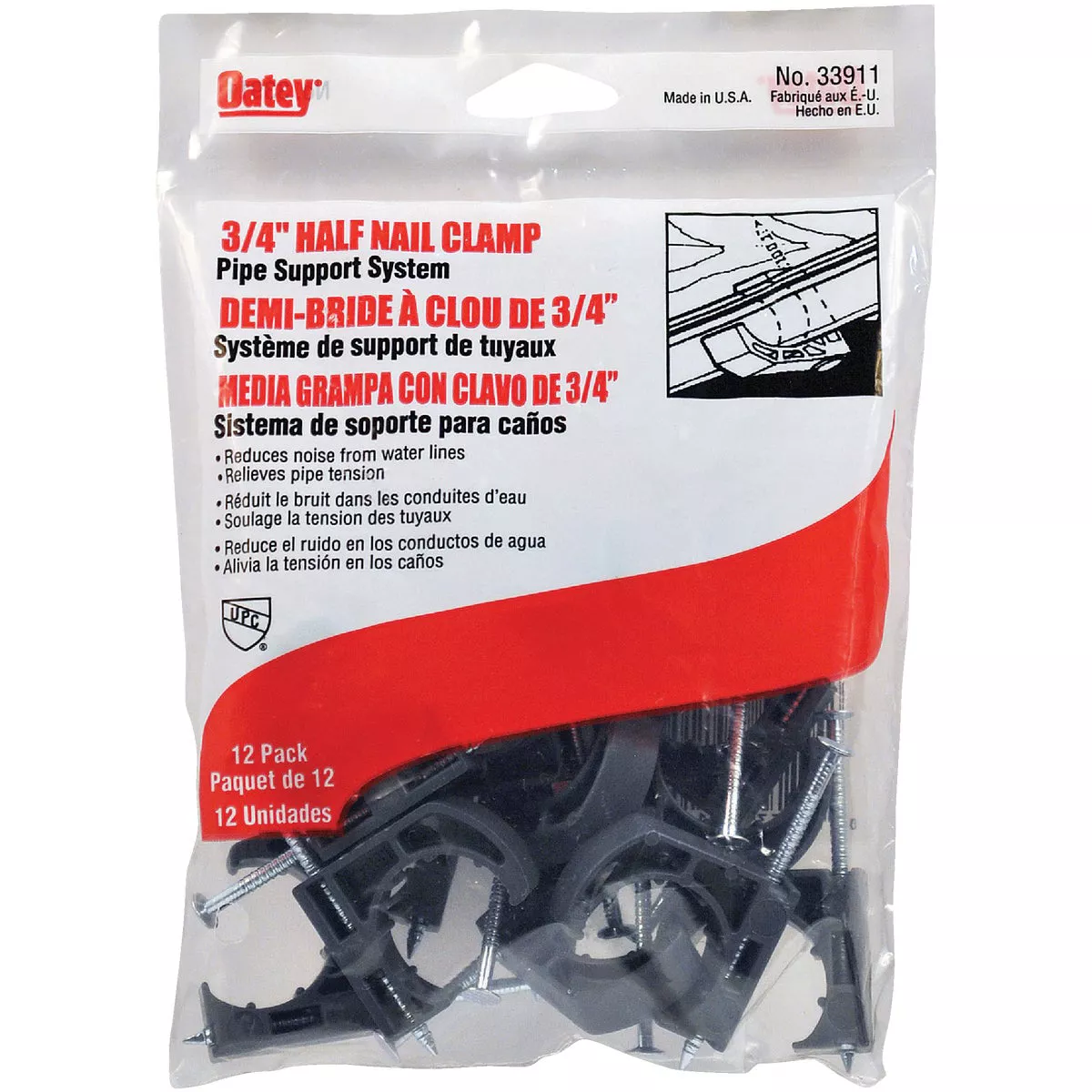 Oatey Insulator 3/4 In. Plastic Nail-On Pipe Half Clamp, (12-Pack) | Do ...