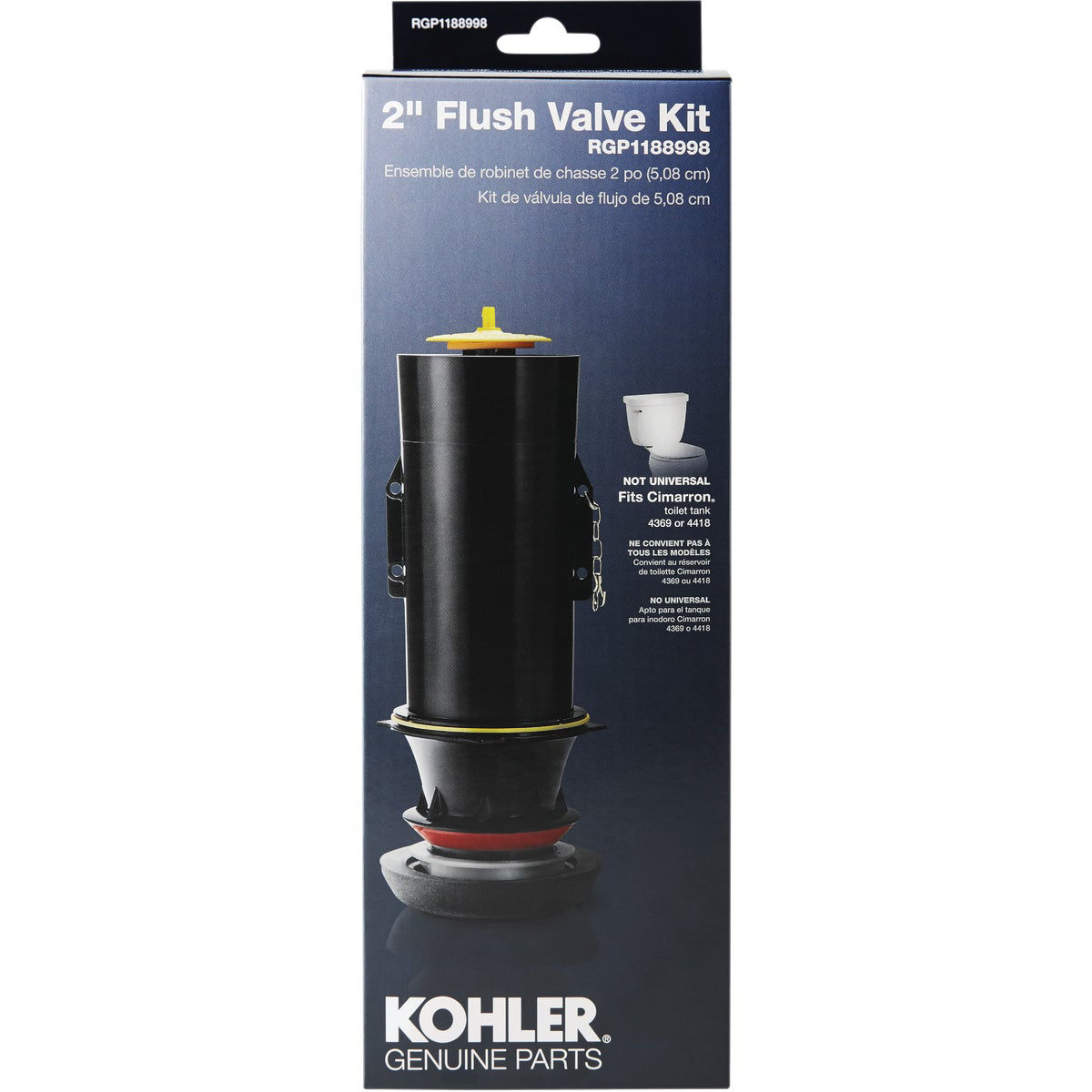 Kohler 2 In. Toilet Canister Flush Valve Repair Kit for Cimarron K-4418 ...