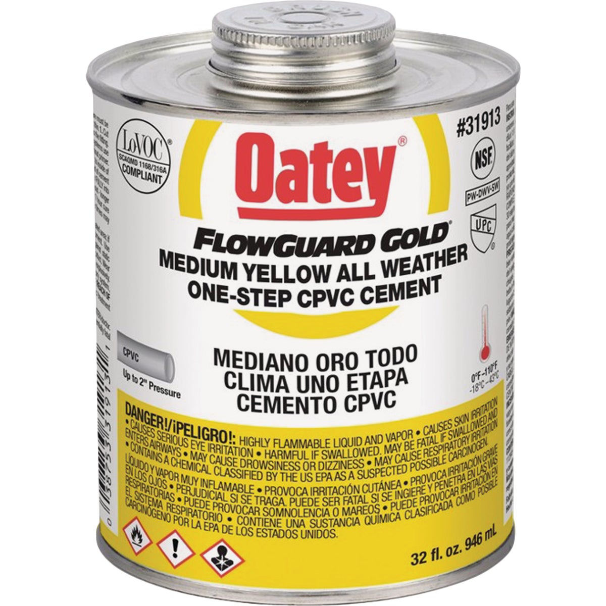 Oatey FlowGuard Gold 32 Oz. Medium Bodied Yellow All Weather One-Step ...