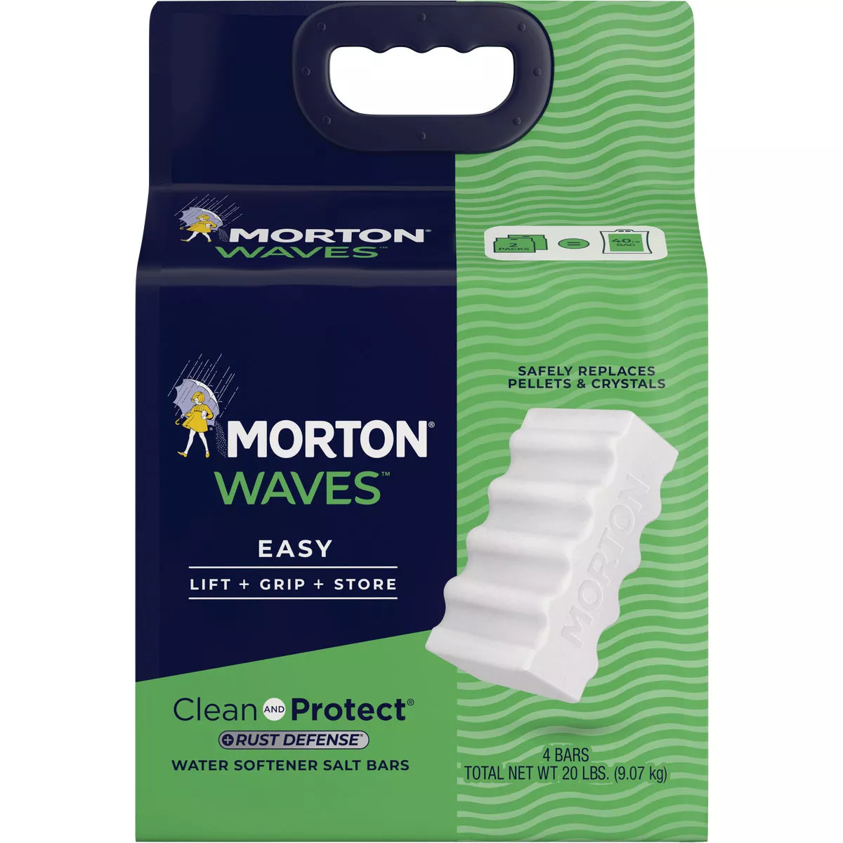 Morton Waves Clean and Protect 20 Lb. Water Softener Salt with Rust ...