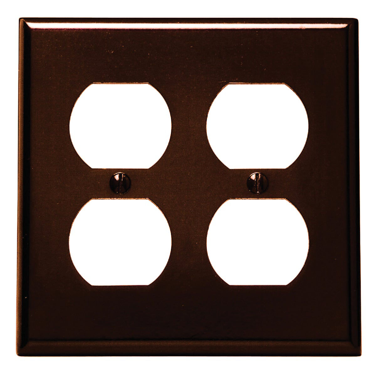 Leviton 2-Gang Smooth Plastic Outlet Wall Plate, Brown | Do it Best