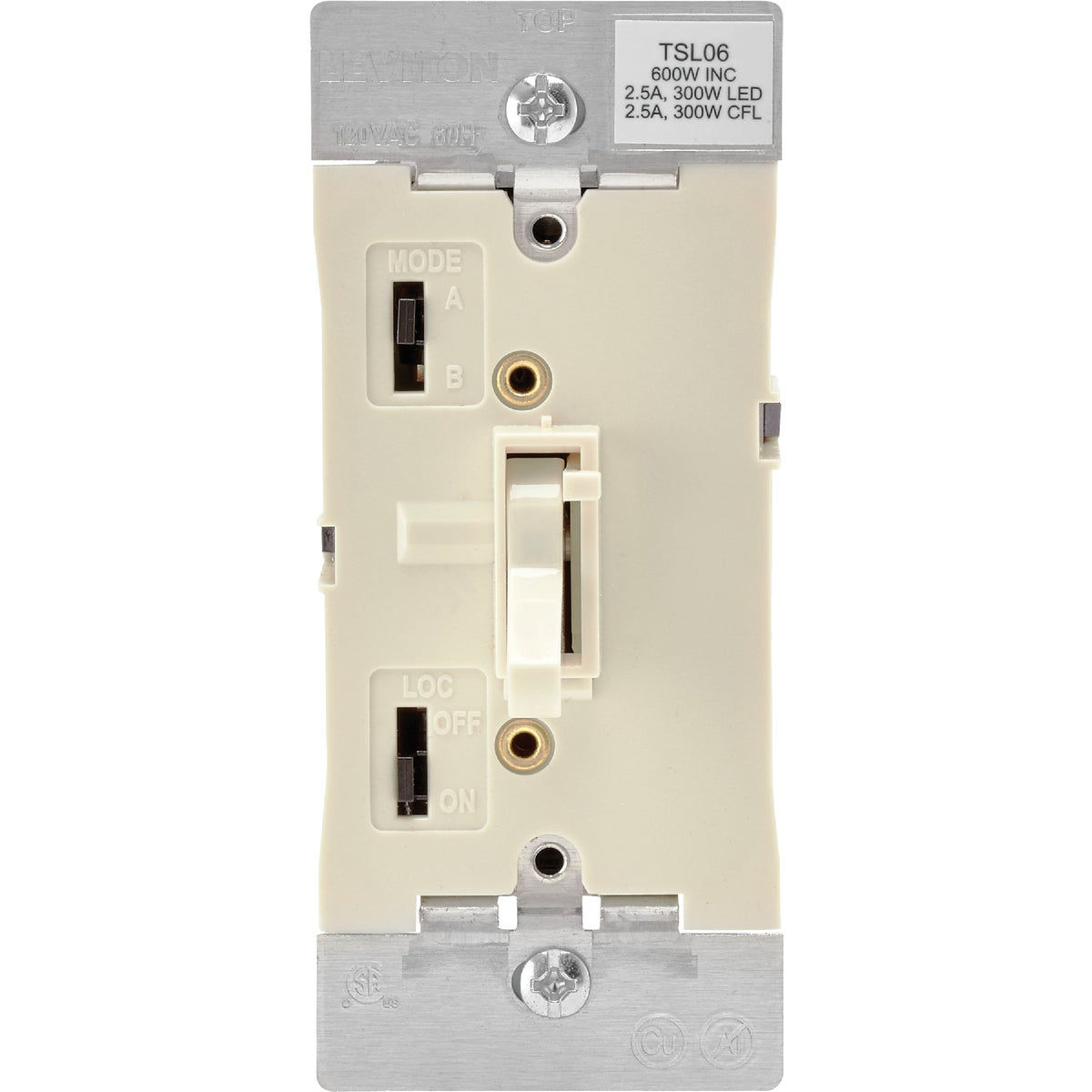 Leviton Incandescent/Halogen/LED/CFL Light Almond Slide Dimmer Switch ...
