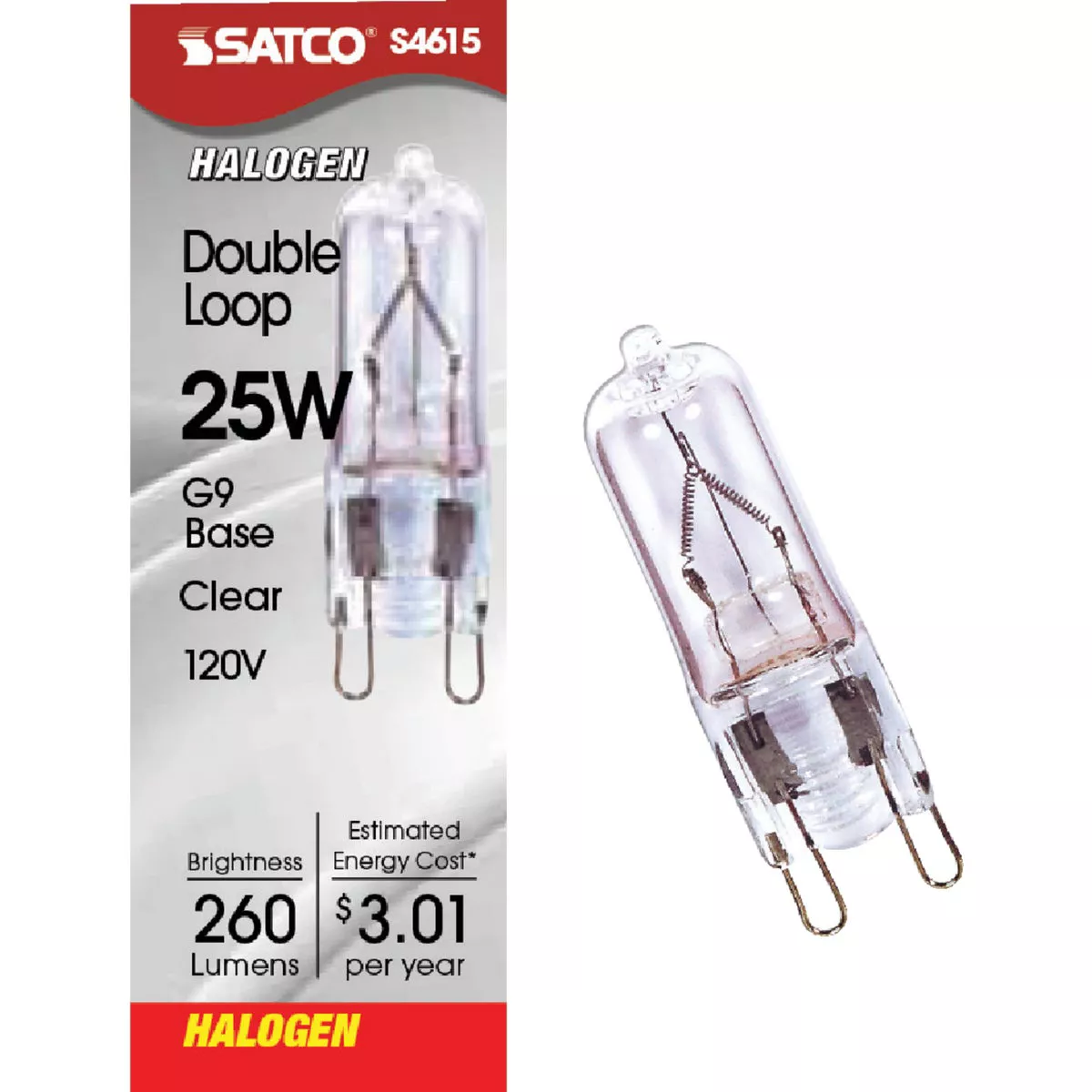 Satco 25W 120V Clear Double Loop Base T4 Halogen Special Purpose Light ...