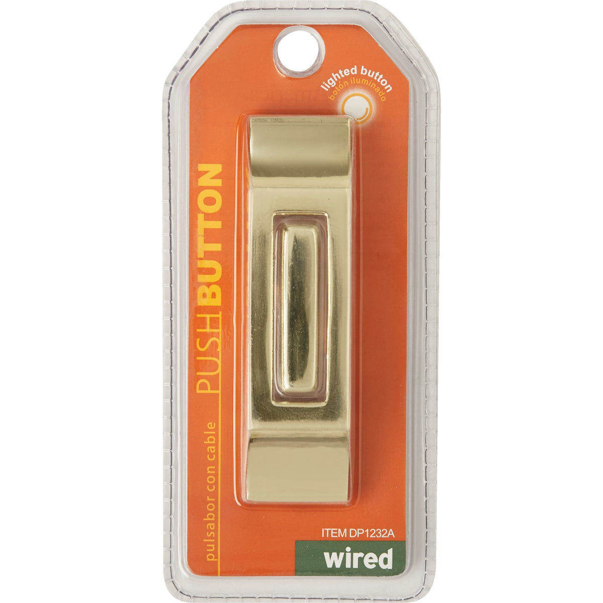 IQ America Wired Polished Brass & Brown Lighted Doorbell Button | Do it ...