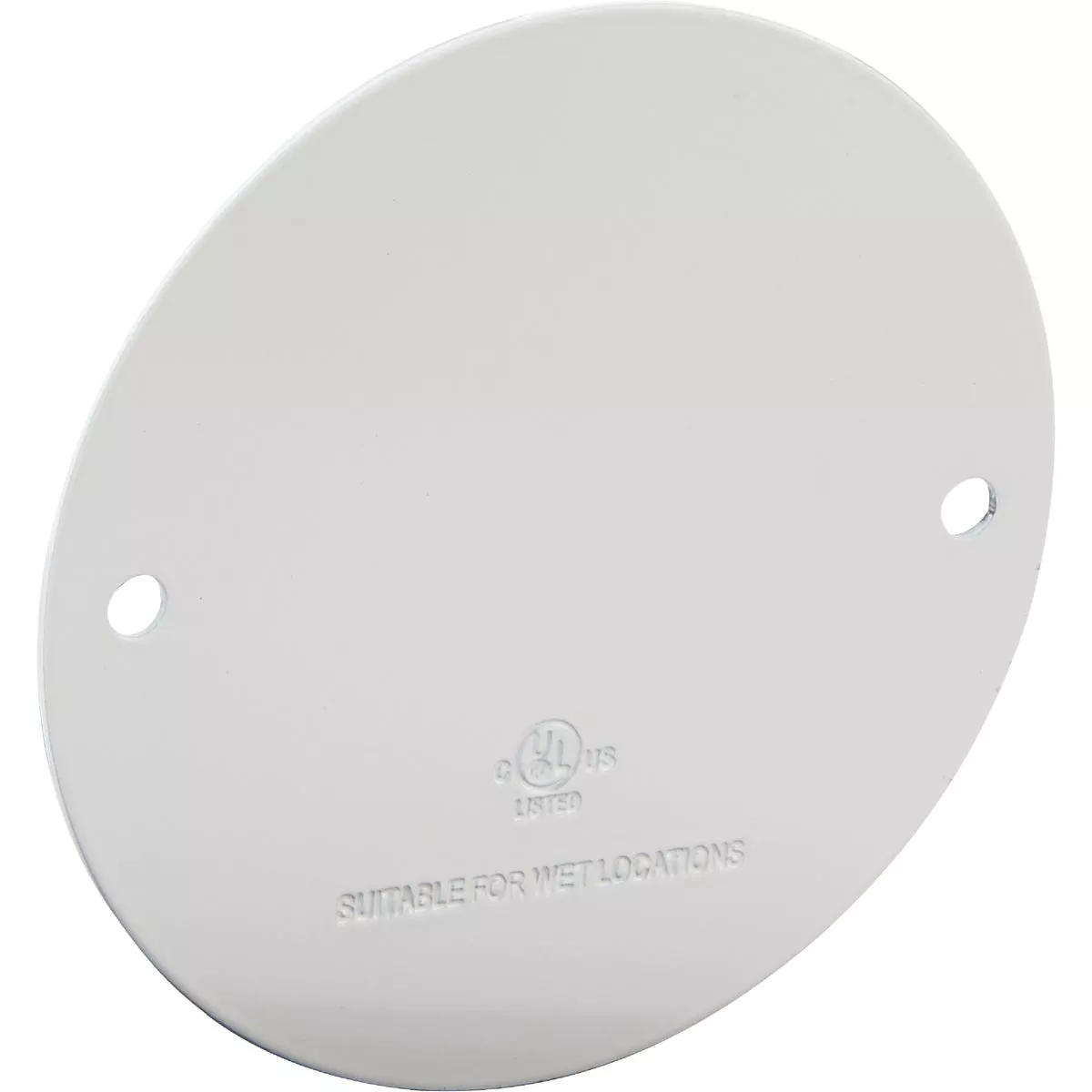 Bell Single Gang Round Die-Cast Metal White Blank Outdoor Box Cover ...