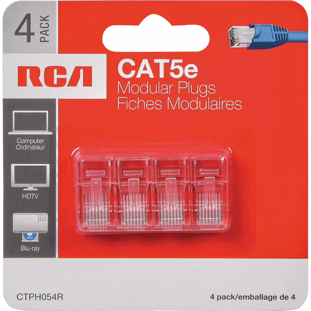 RCA CAT-5E Clear Modular Plug Connector (4-Pack) | Do it Best