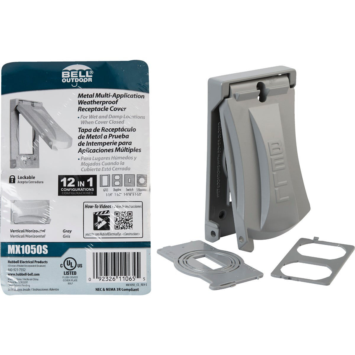 Bell Single Gang Rectangular Die-Cast Metal Gray Outdoor Box Flip Cover ... Bell Single Gang Rectangular Die-Cast Metal Gray Outdoor Box Flip Cover ...
