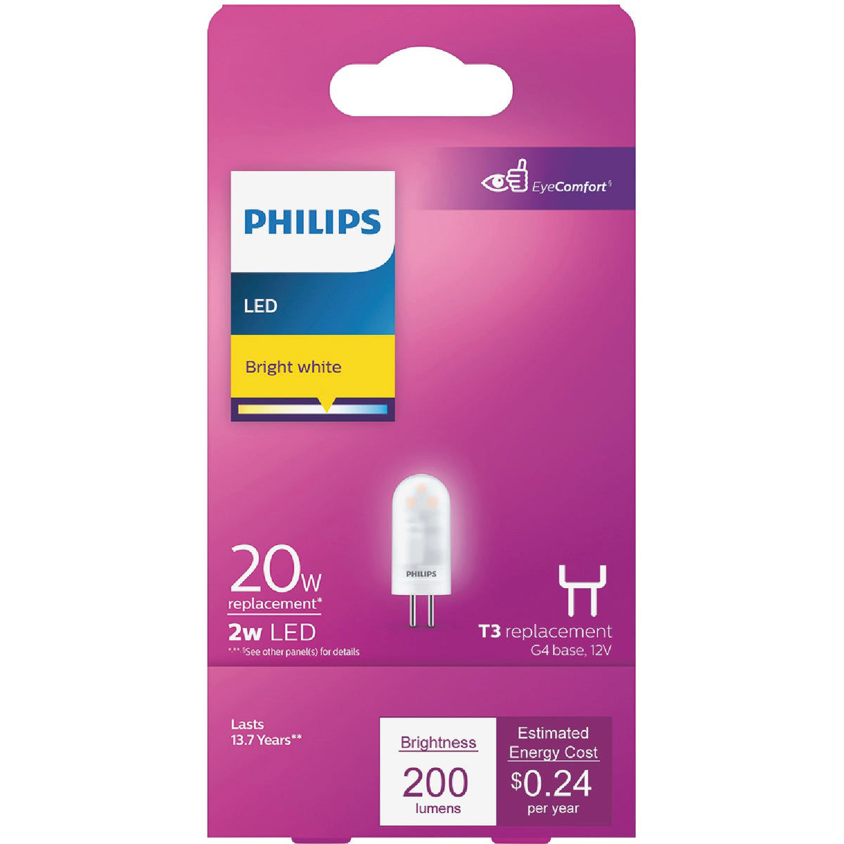 Philips 2W Clear T3 Bi-Pin LED Landscape Low Voltage Light Bulb | Do it ...