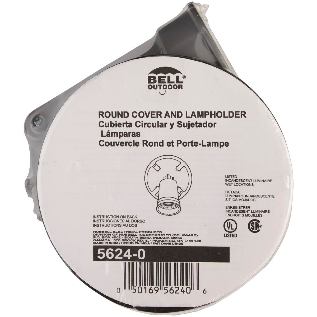 Bell Gray 150W Die-Cast Metal Round Weatherproof Single Outdoor ...