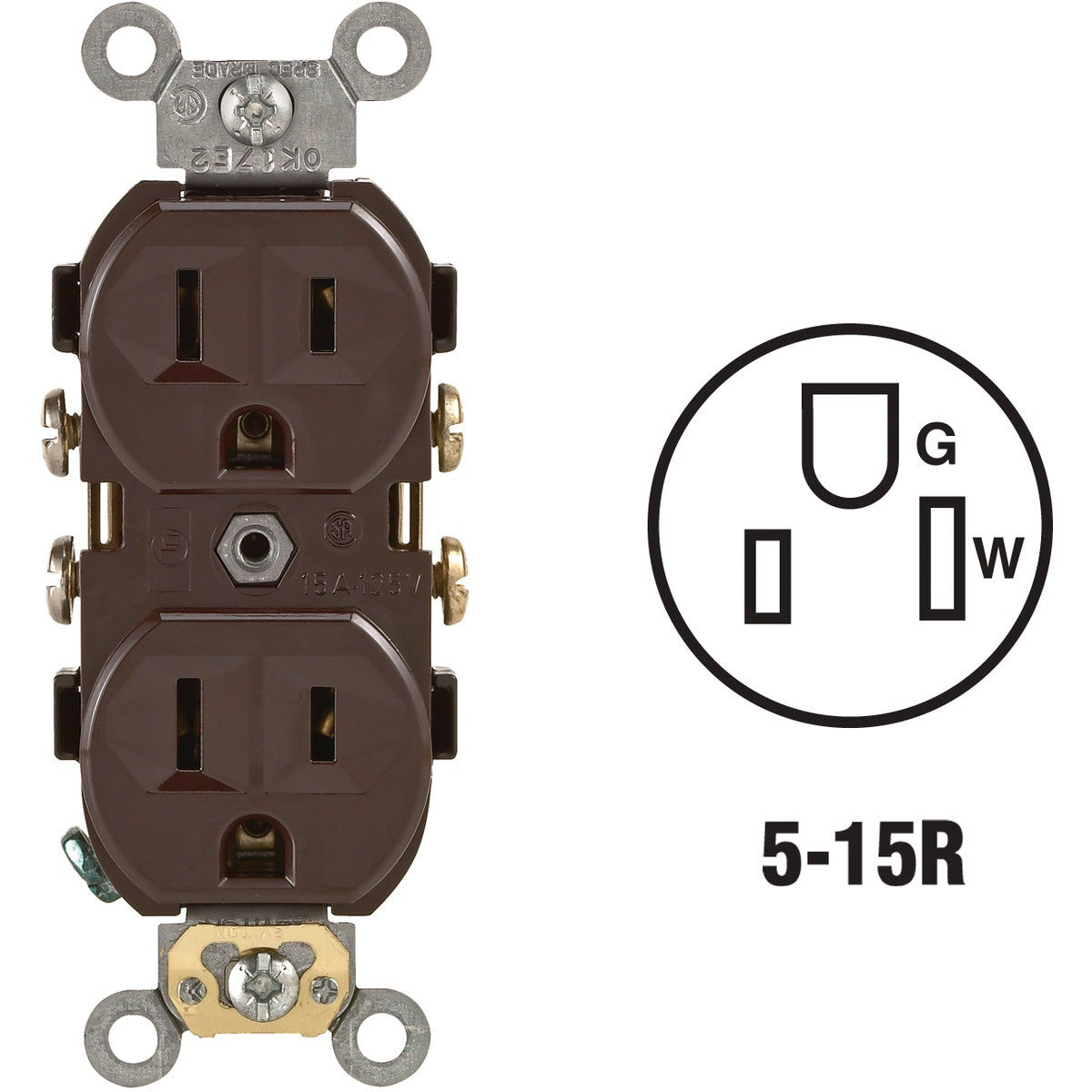 Leviton 15A Brown Commercial Grade 5-15R Duplex Outlet | Do it Best