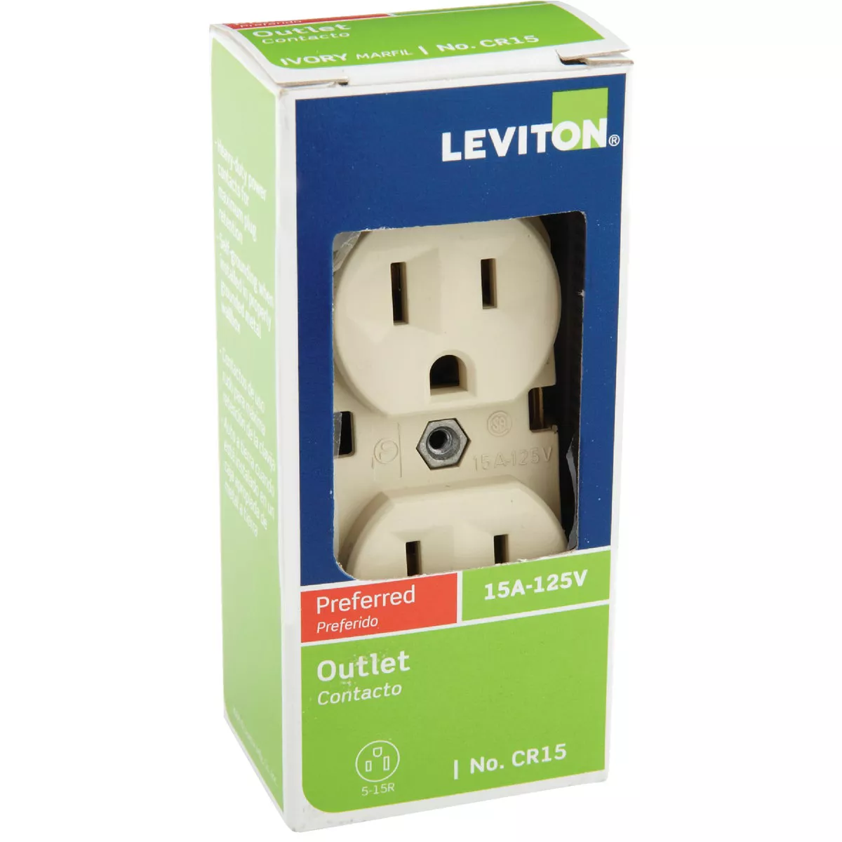 Leviton 15A Ivory Commercial Grade 5-15R Duplex Outlet | Do it Best
