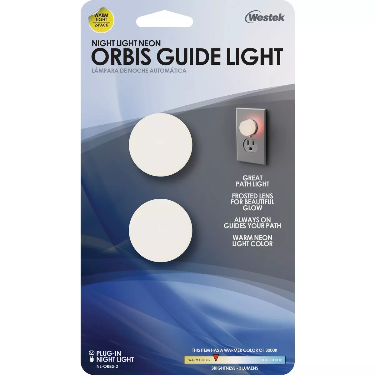 Westek Orbis White Plug-In Neon Night Light (2-Pack) | Do it Best