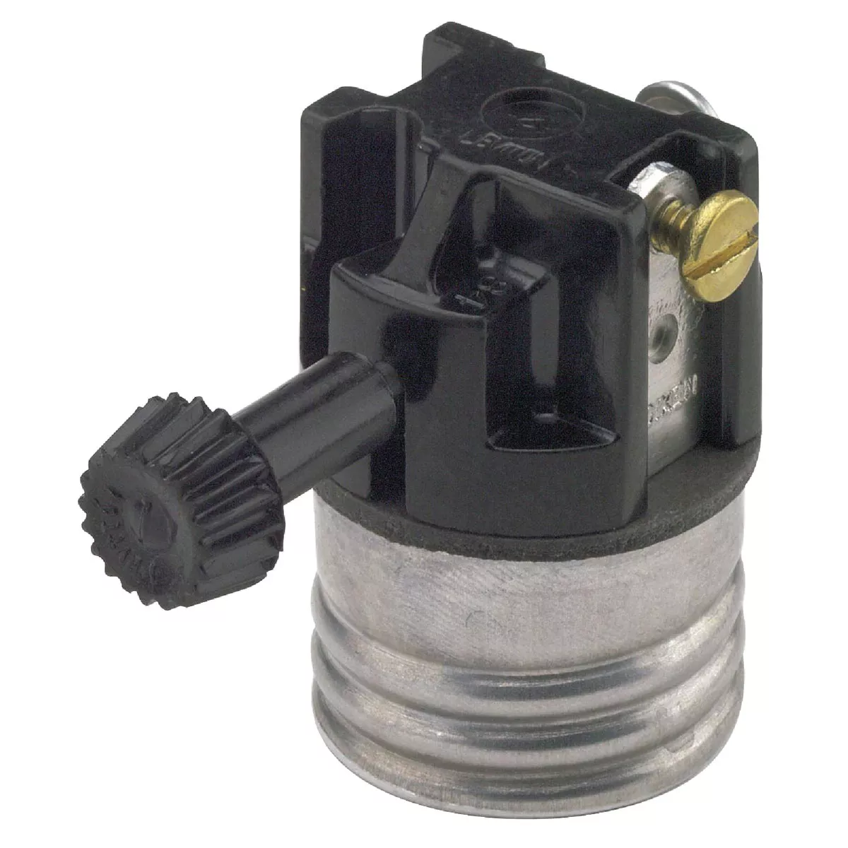 Leviton Turn-Knob Medium Base Black Phenolic 3-Way Interior Lamp Socket | True Value Hardware