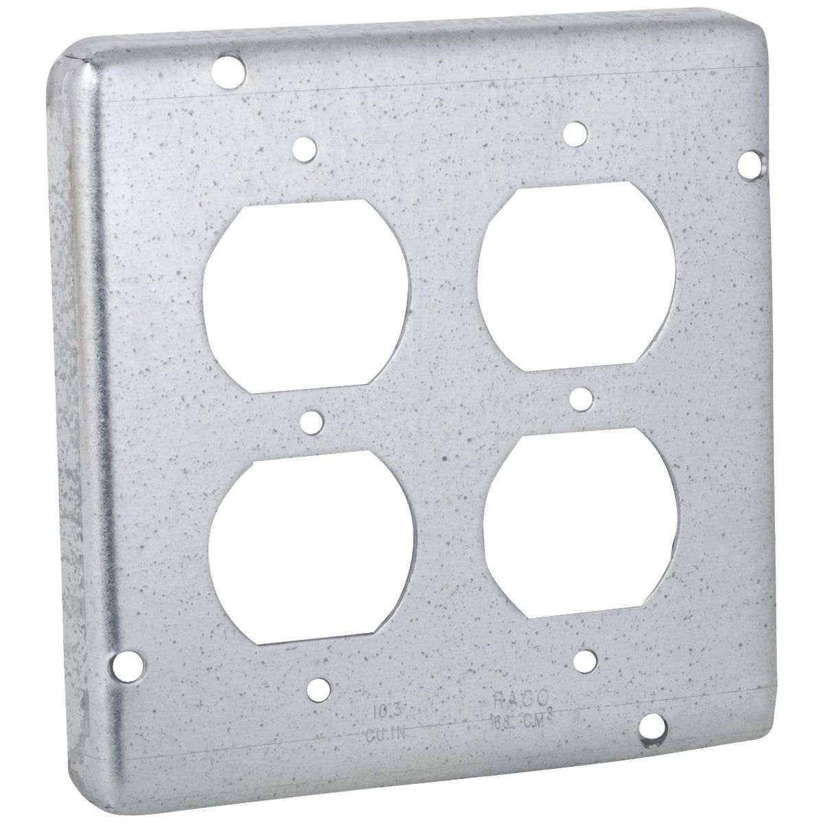 Southwire 2-Duplex Receptacles 4 In. x 4 In. Exposed Work Square Cover ...