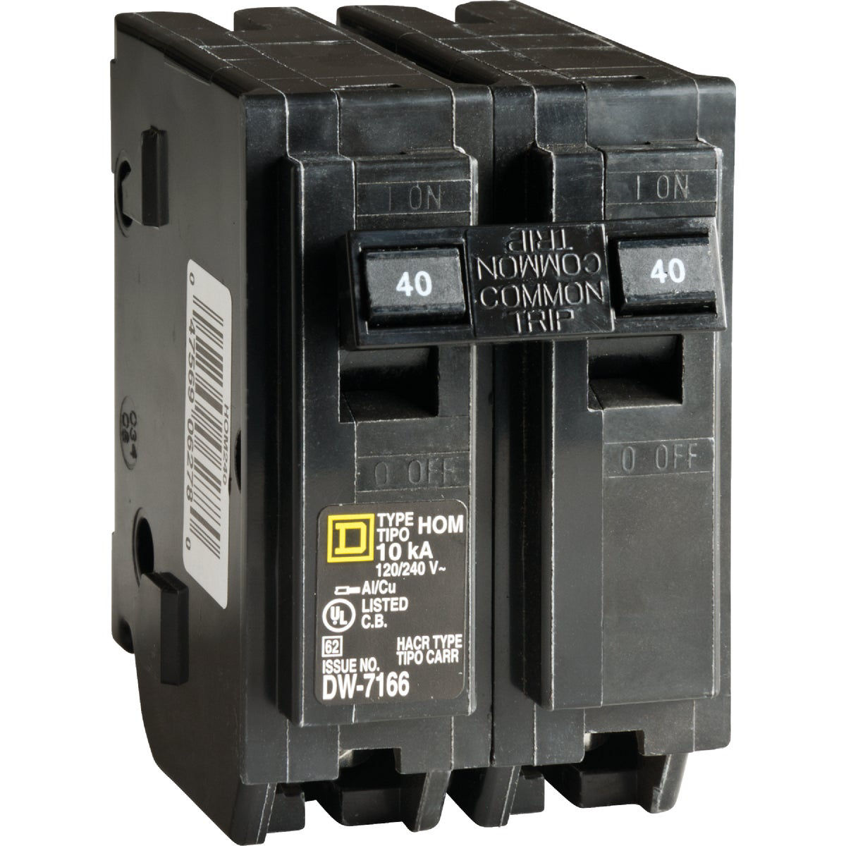 Square D Homeline 40A Double-Pole Standard Trip Circuit Breaker | Do it ...