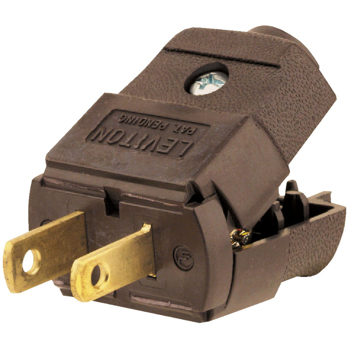 Leviton 15A 125V 2-Wire 2-Pole Hinged Cord Plug, Brown | Do it Best