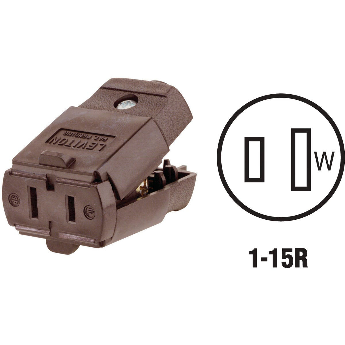 Leviton 15A 125V 2-Wire 2-Pole Hinged Cord Connector, Brown | Do it Best