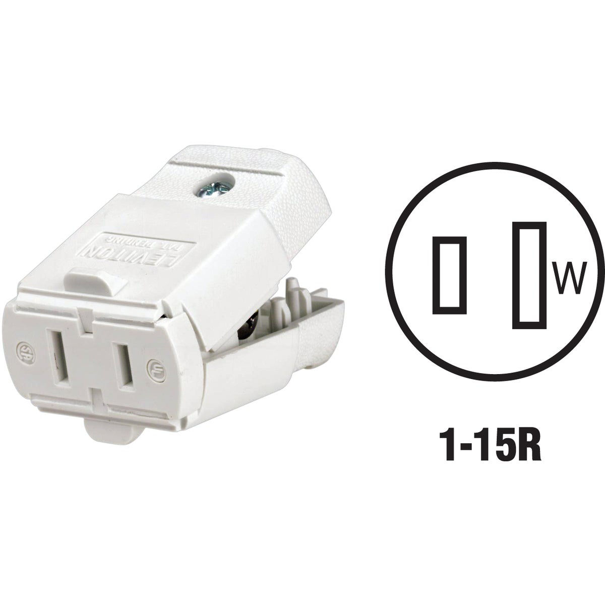 Leviton 15A 125V 2-Wire 2-Pole Hinged Cord Connector, White | Do it Best