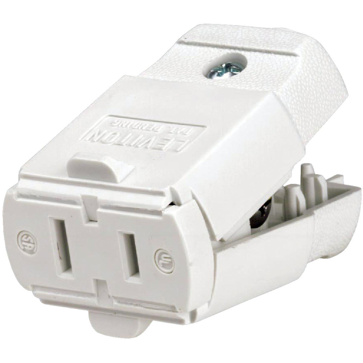 Leviton 15A 125V 2-Wire 2-Pole Hinged Cord Connector, White | Do it Best