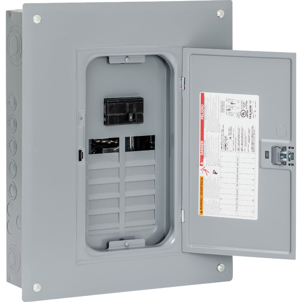 Square D Homeline 100A 12-Space 24-Circuit Indoor Main Breaker Plug-on ...