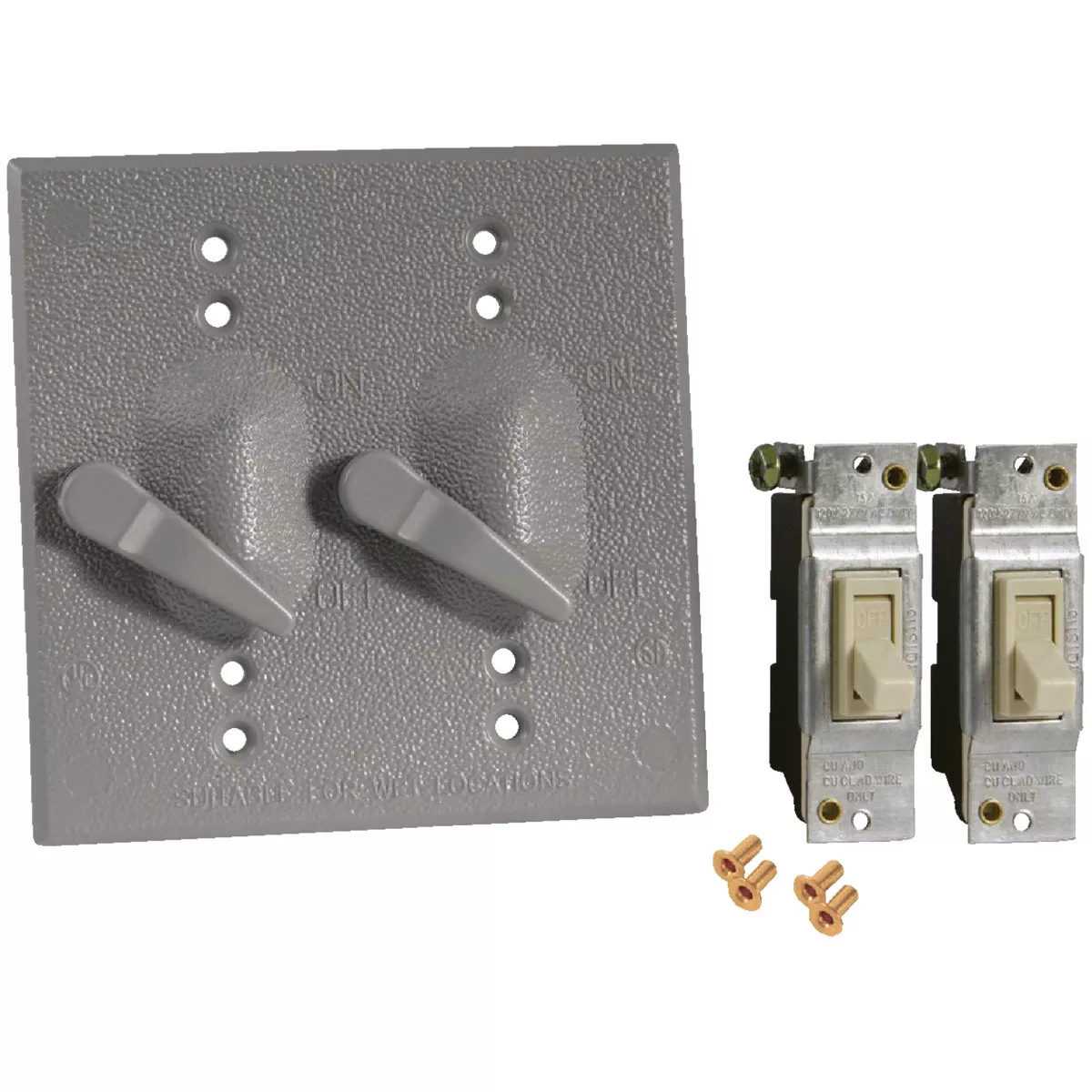 Bell 2-Toggle Vertical Mount Gray Weatherproof Electrical Cover with ...