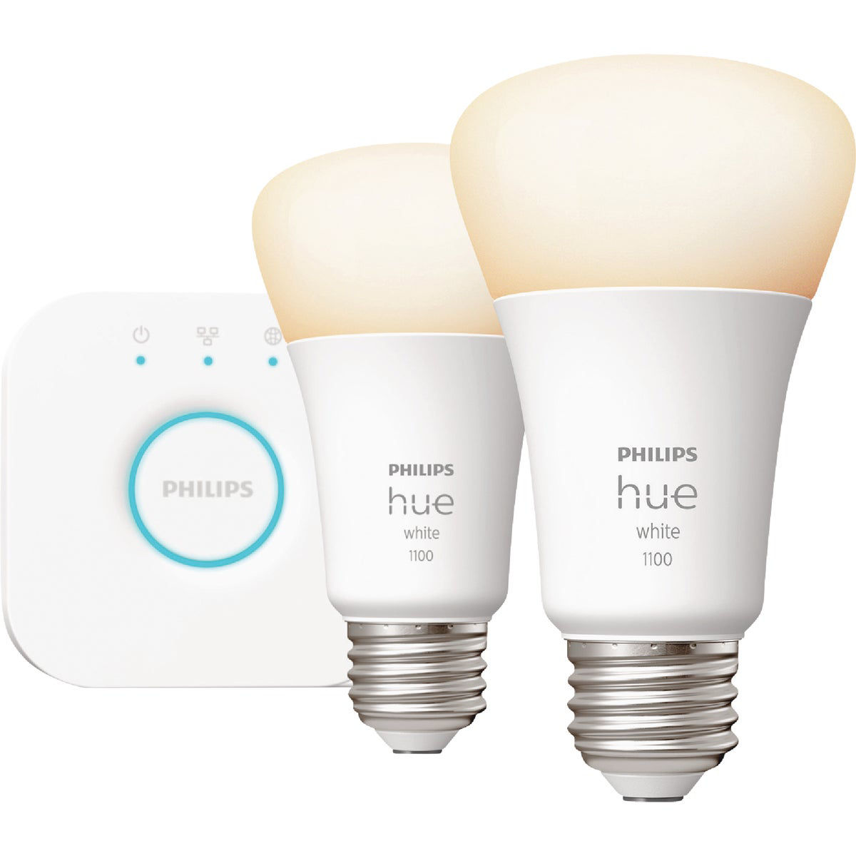 Philips Hue 2-Bulb 75W Equivalent Cool White A19 Medium Dimmable LED ...