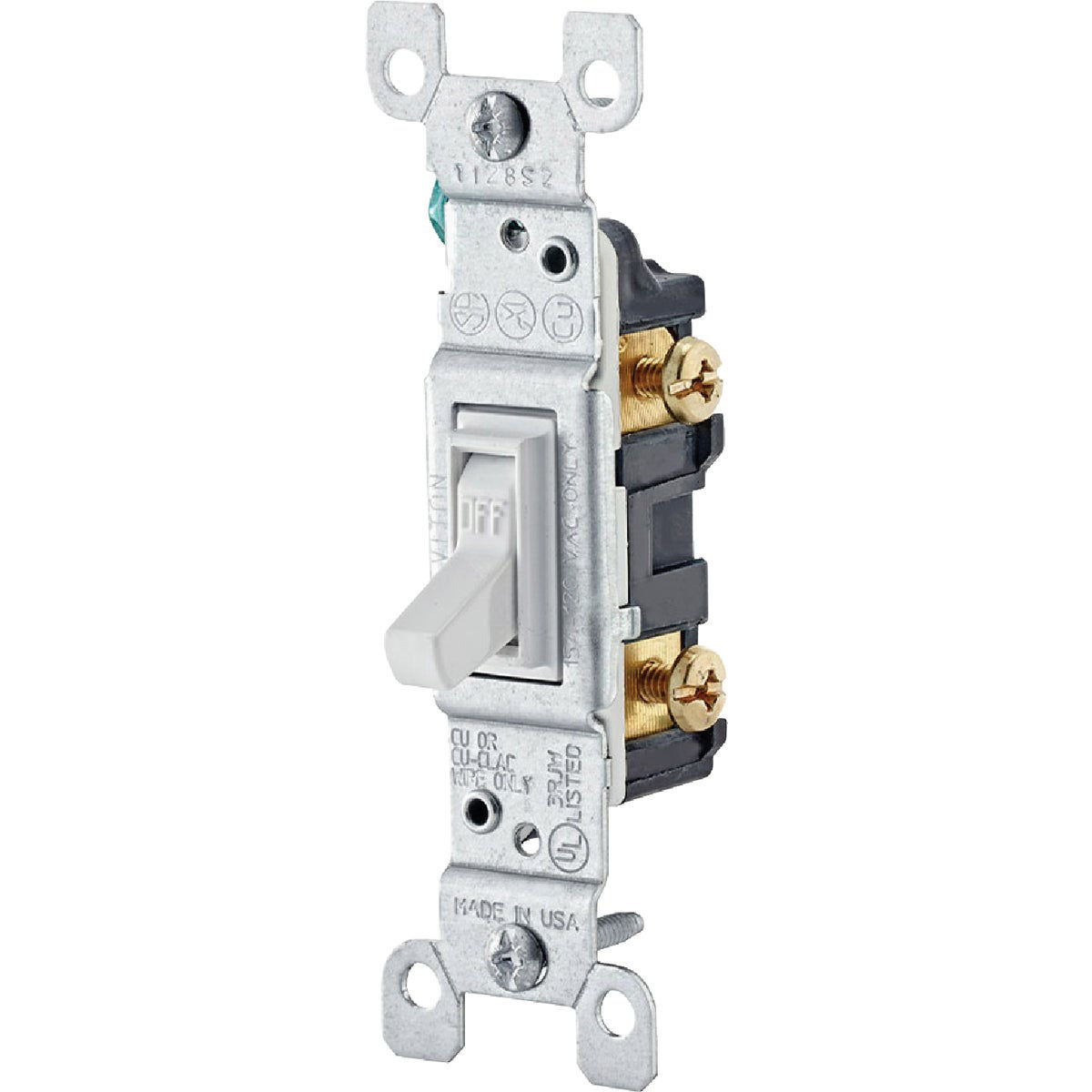 Leviton Residential Grade 15 Amp Toggle Single Pole Grounded Switch ...