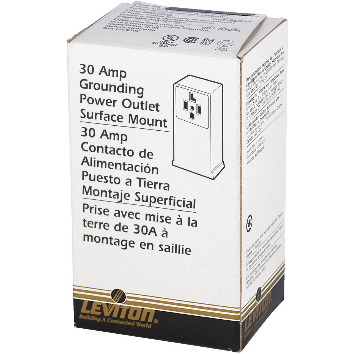 Leviton 30A Surface Mount Black 14-30R 4-Wire Dryer Power Outlet | Do ...