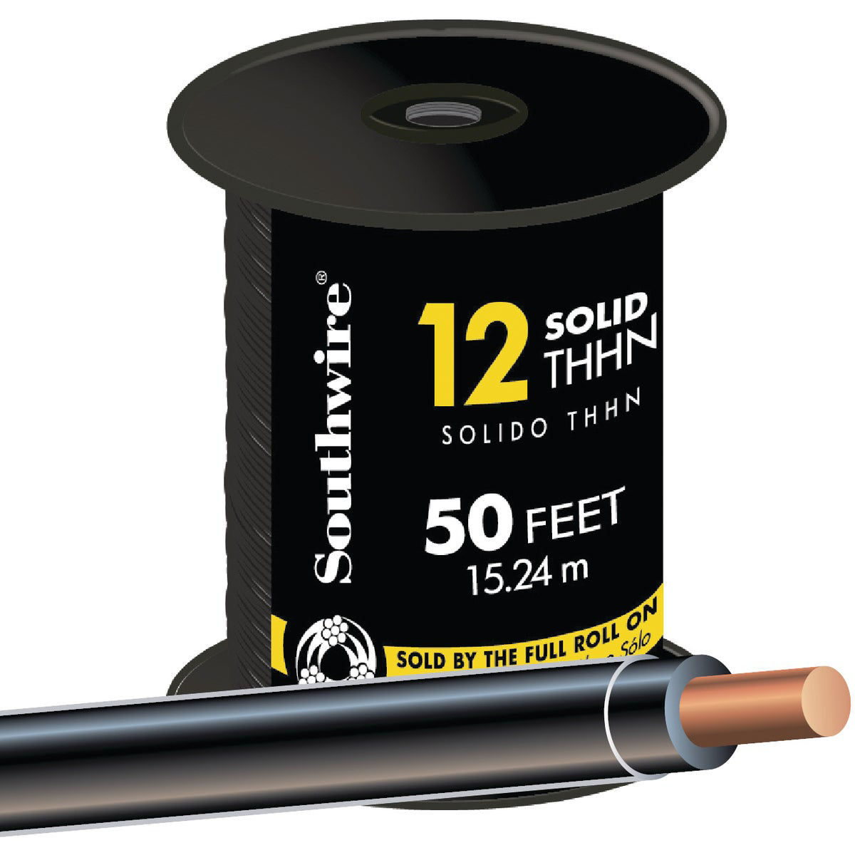 Southwire 50 Ft. 12 AWG Solid Black THHN Electrical Wire | Do it Best