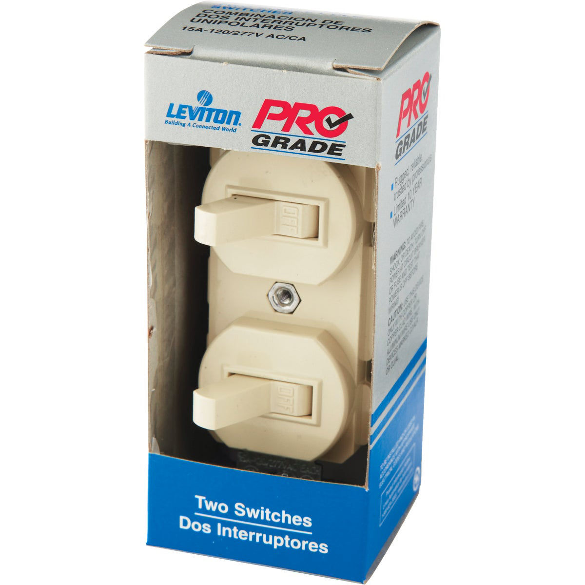 Leviton Single Pole Ivory 15A Quiet Duplex Switch | Do it Best