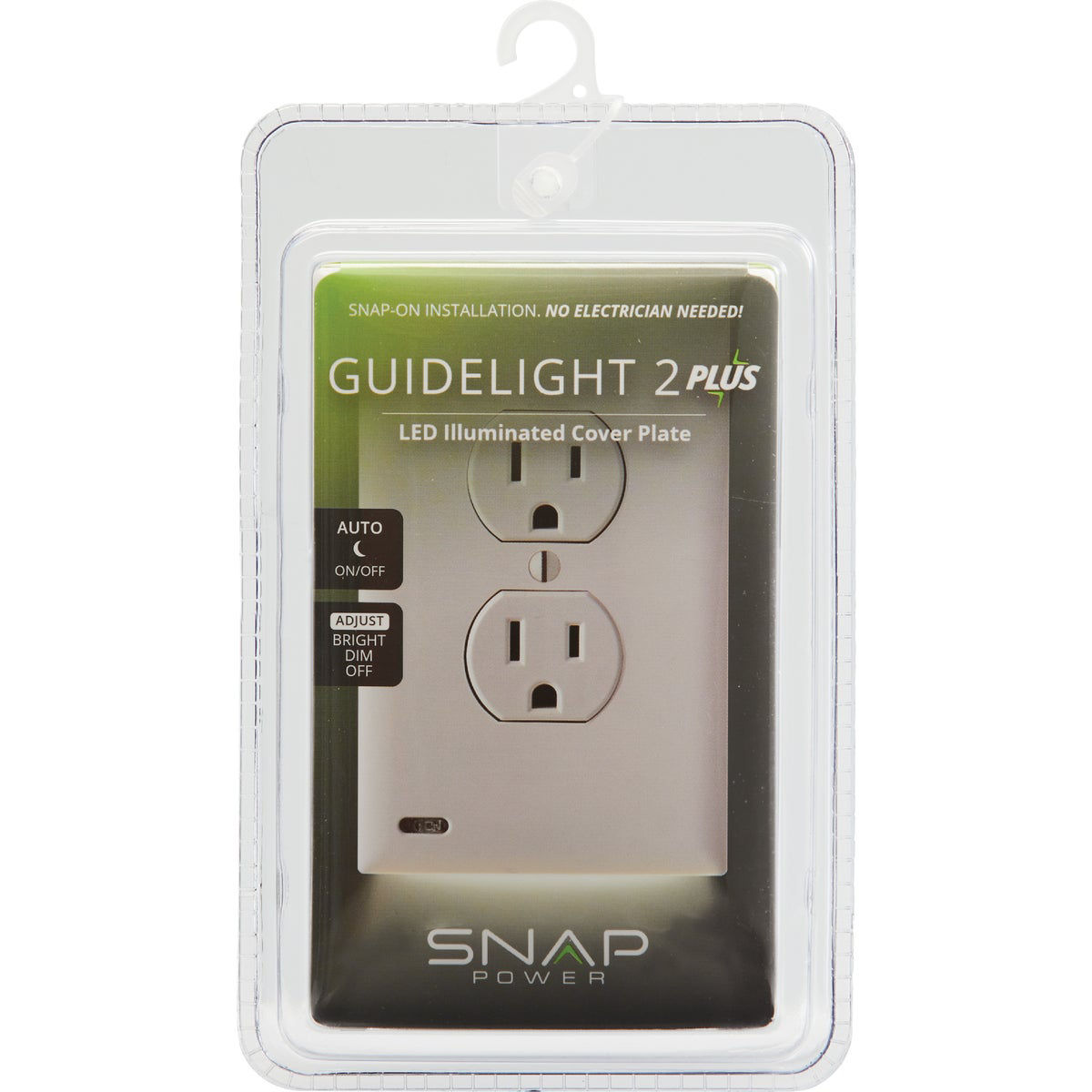 SnapPower GuideLight 2 PLUS 1-Gang Duplex Outlet Wall Plate, White | Do it Best