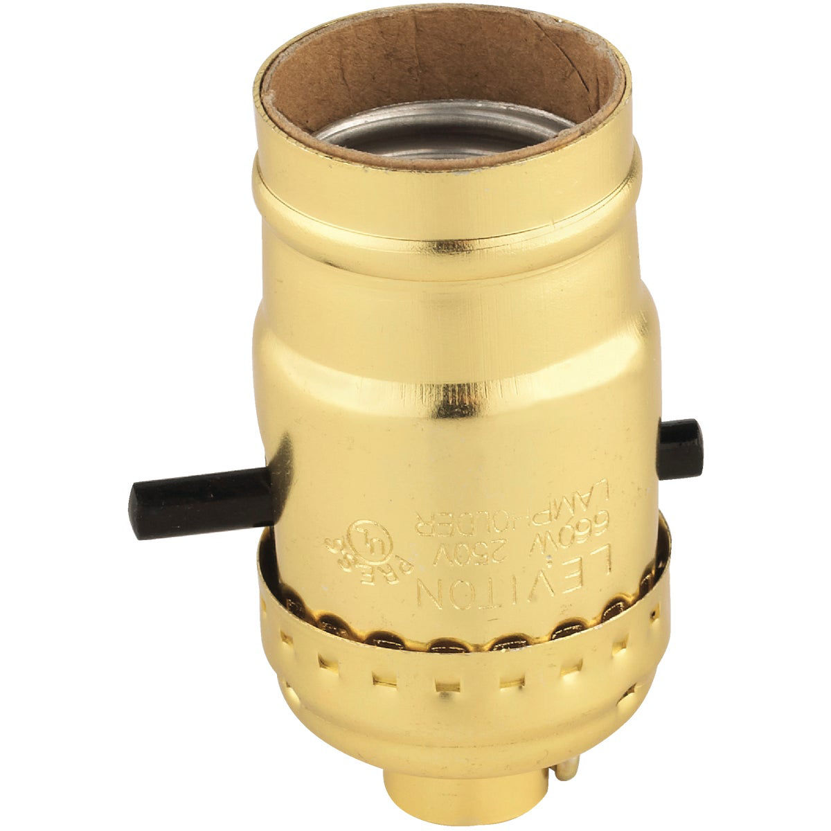 Leviton Push-Button Medium Base Polished Gilt Lamp Socket | Do it Best