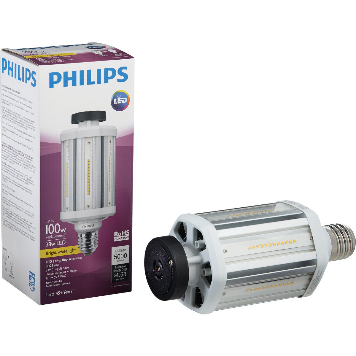 Philips TrueForce 100W HID Equivalent Clear Corn Cob Mogul Base LED ...