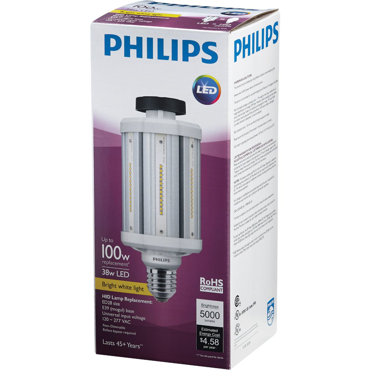 Philips TrueForce 100W HID Equivalent Clear Corn Cob Mogul Base LED ...