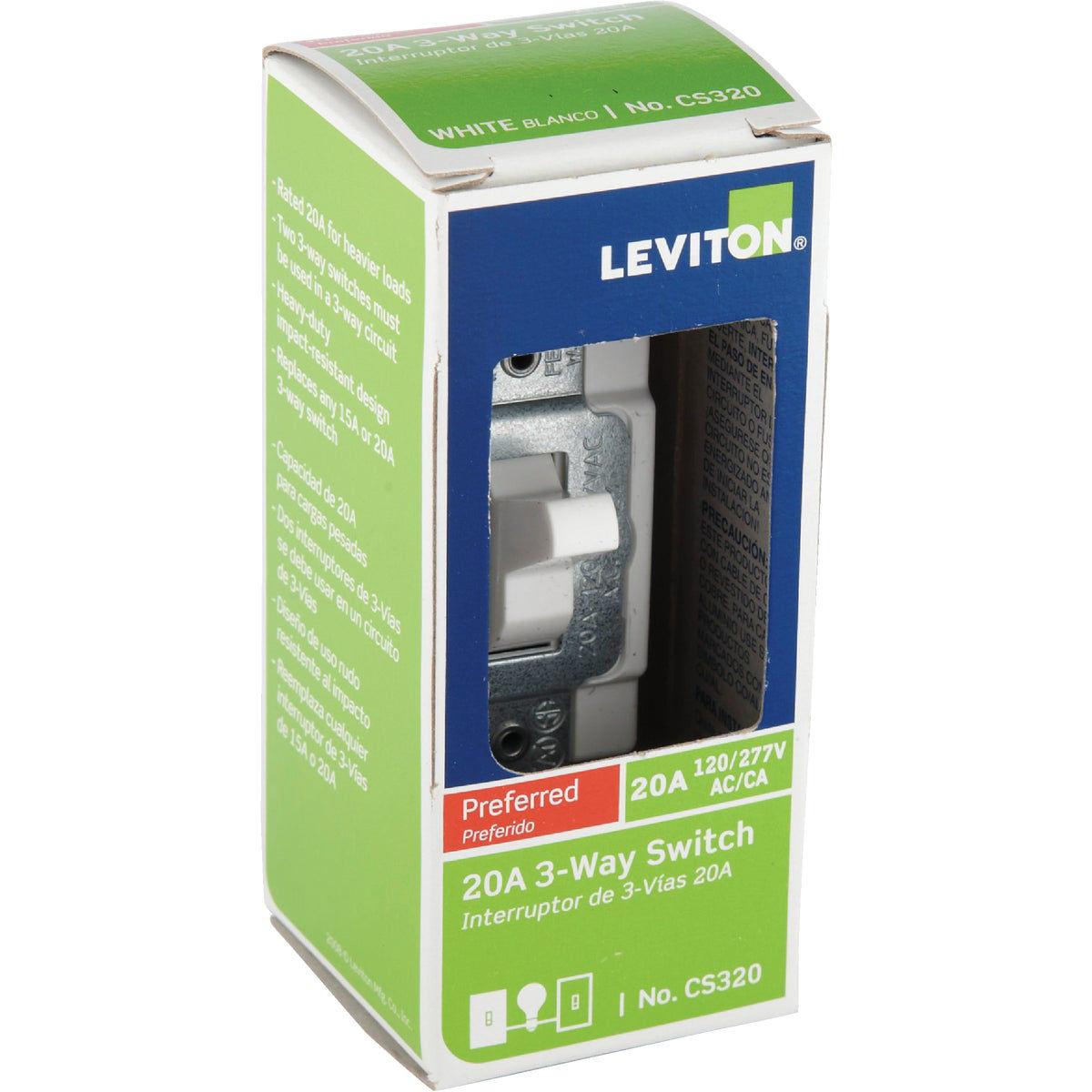Leviton Toggle White 20A Grounding Quiet 3-Way Switch | Do it Best