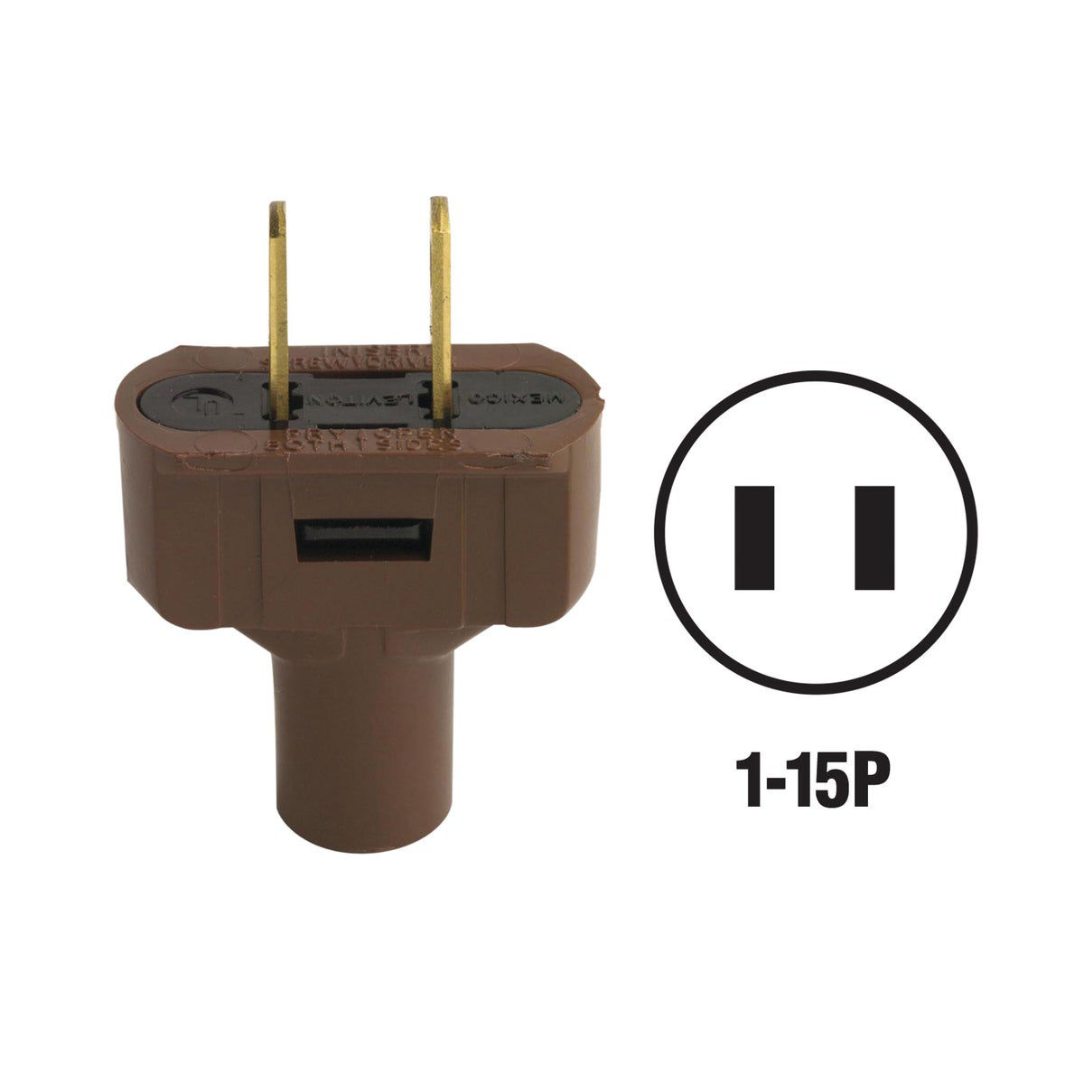 Leviton 15A 125V 2-Wire 2-Pole Vinyl Cord Plug, Brown | Do it Best