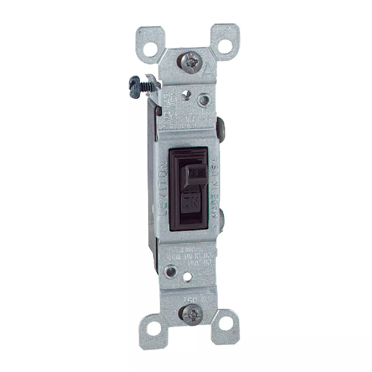 Leviton Residential Grade 15 Amp Toggle Single Pole Grounded Switch ...