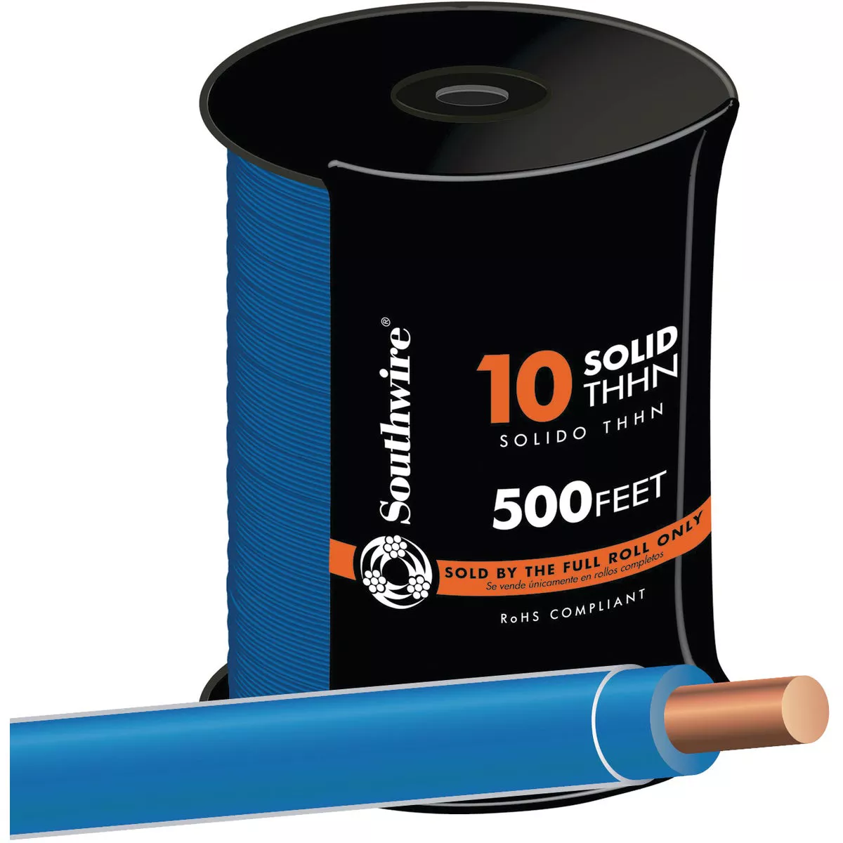 Southwire 500 Ft. 10 AWG Solid Blue THHN Electrical Wire | True Value ...