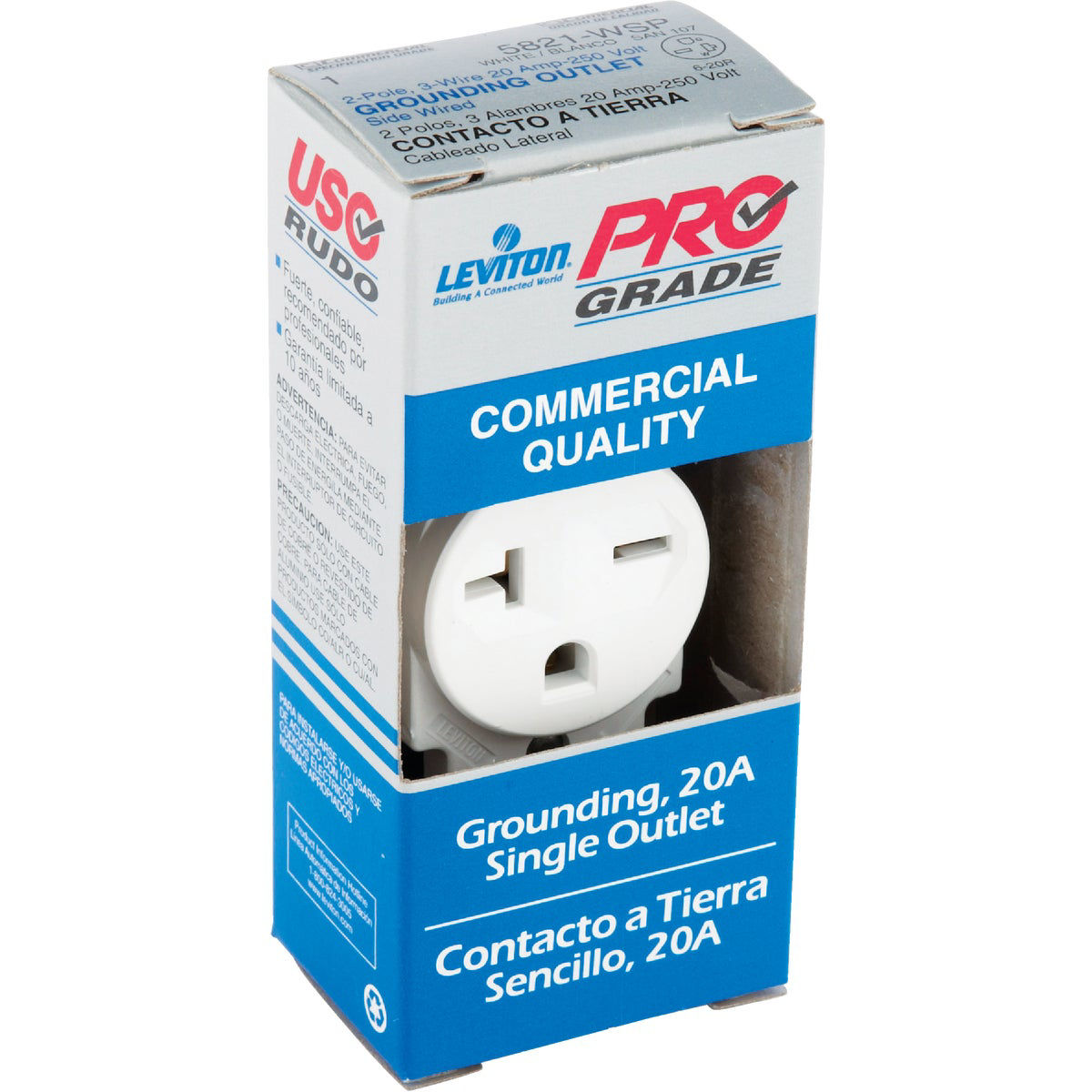 Leviton 20A White Heavy-Duty 6-20R Grounding Single Outlet | Do it Best