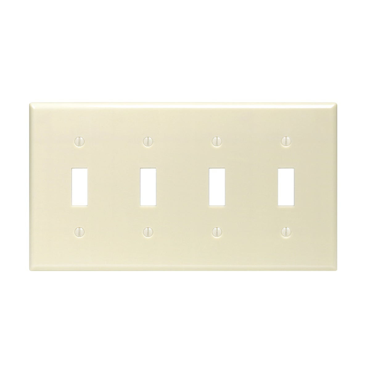 Leviton 4-Gang Plastic Toggle Switch Wall Plate, Ivory | Do it Best