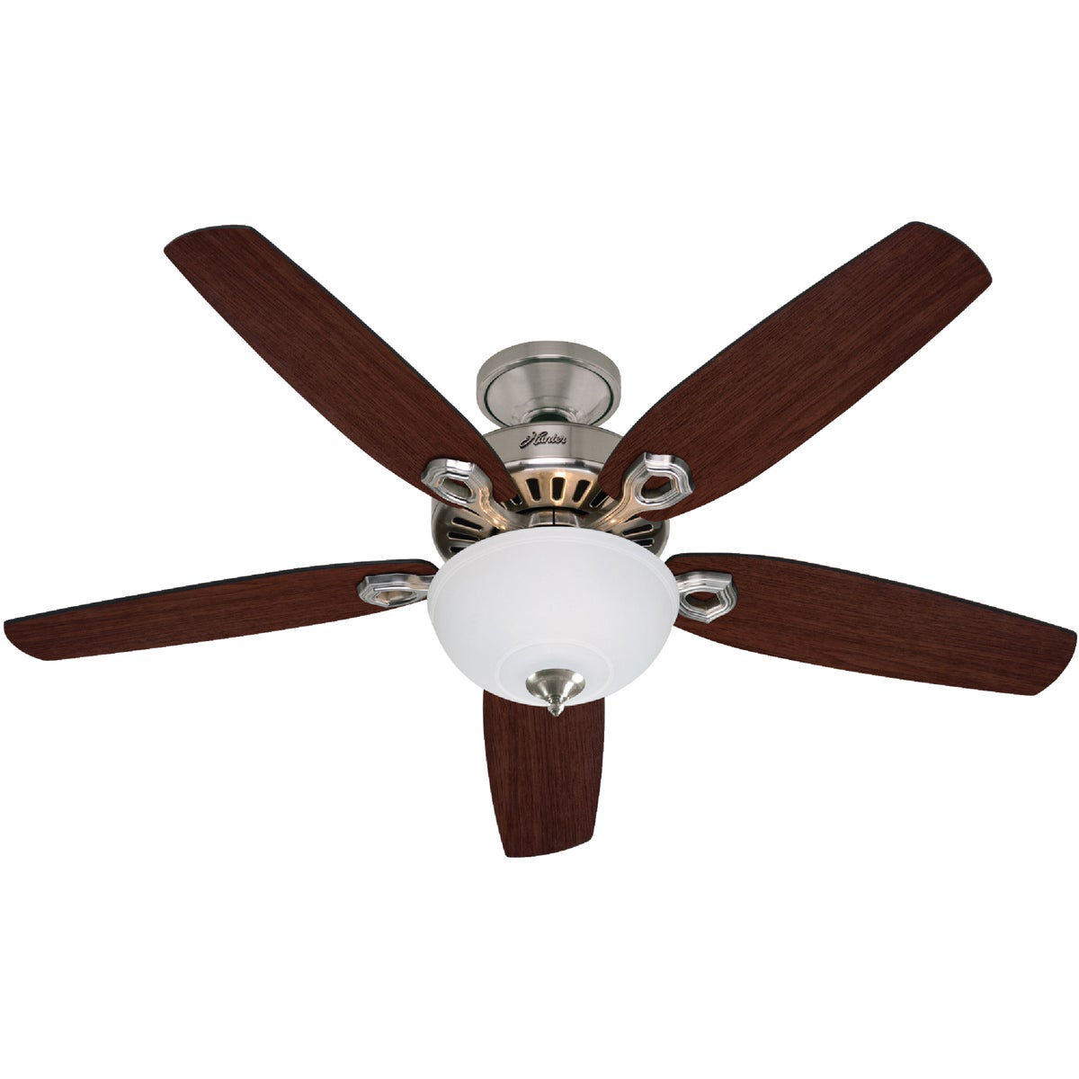 Hunter Builder Deluxe 52 In. Brushed Nickel Ceiling Fan with Light Kit ...
