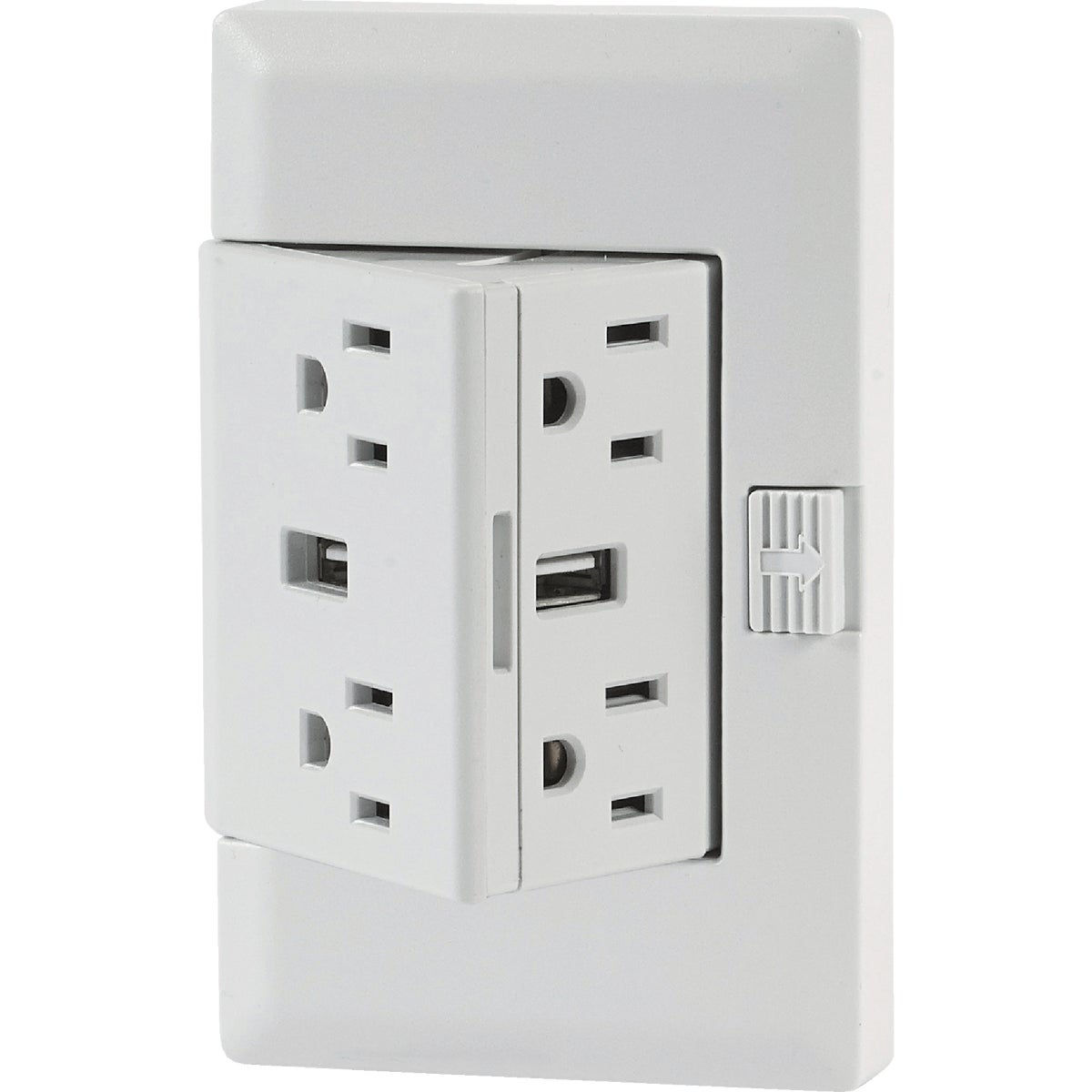 theOUTlet 2.1A/15A 125V White 4-Receptacle/2-USB Tamper Resistant ...