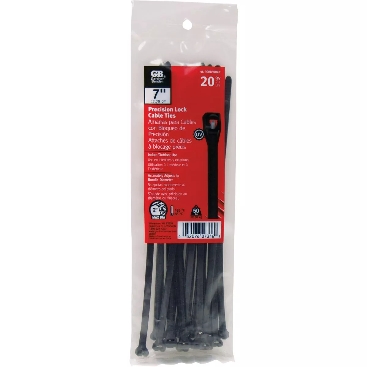 Gardner Bender Precision Lock 7 In. Black Nylon Metal Pawl Cable Tie ...
