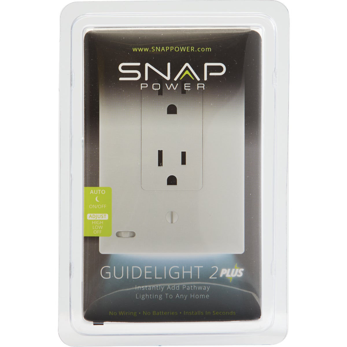 SnapPower GuideLight 2 PLUS 1-Gang Decorative Wall Plate, White | Do it ...