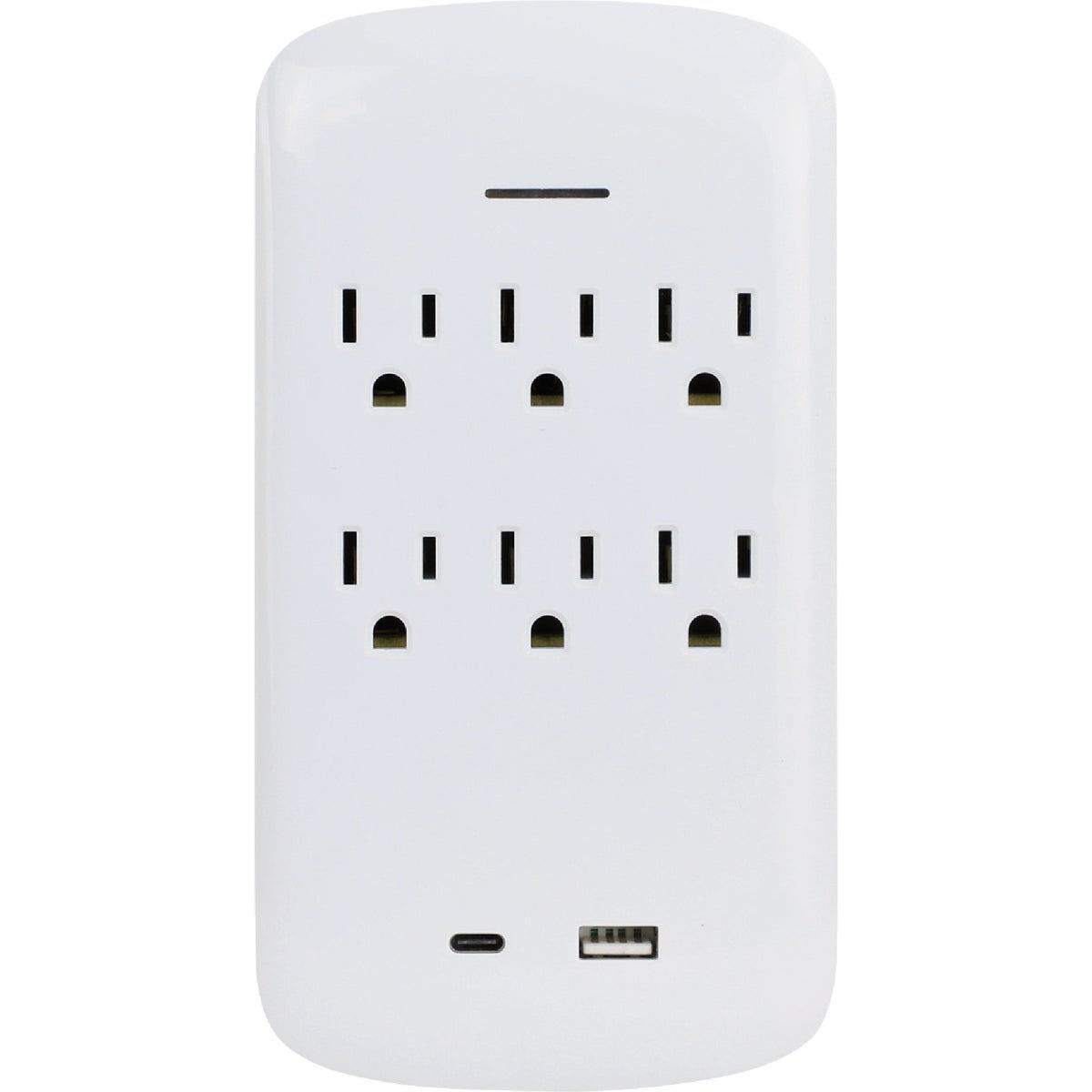 Prime Wire & Cable White 15A 6-Outlet Surge Tap with USB-A & USB-C | Do ...