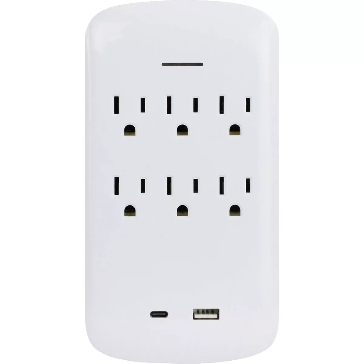 Prime Wire & Cable White 15A 6-Outlet Surge Tap with USB-A & USB-C | Do ...