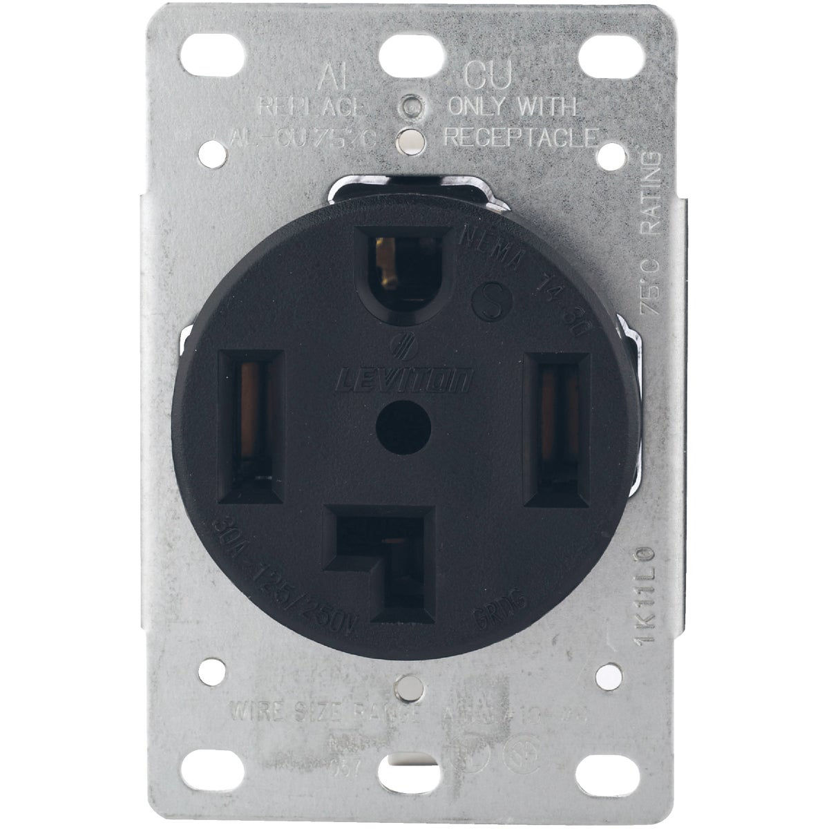 Leviton 30A Flush Mount Black 14-30R 4-Wire Dryer Power Outlet | Do it Best